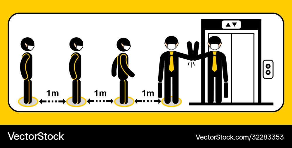 New normal and social distancingpeople waiting Vector Image