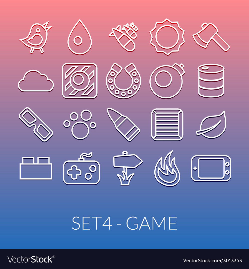 Outline icons thin flat design modern line stroke Vector Image