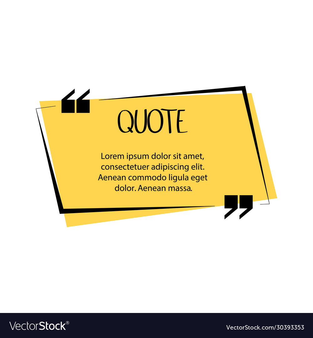 Quote text bubble commas note message and comment Vector Image