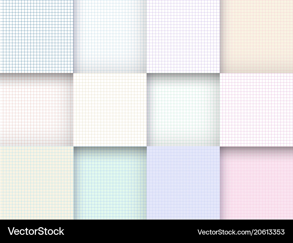 Set of checkered paper square Royalty Free Vector Image