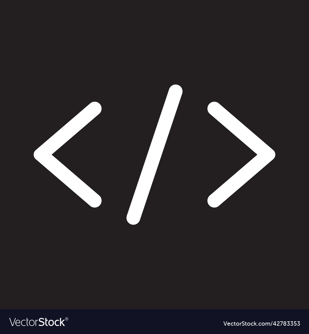 White code line art icon Royalty Free Vector Image