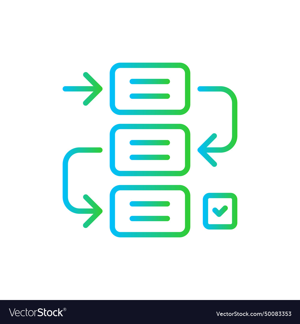 Workflow product development icon with blue and Vector Image