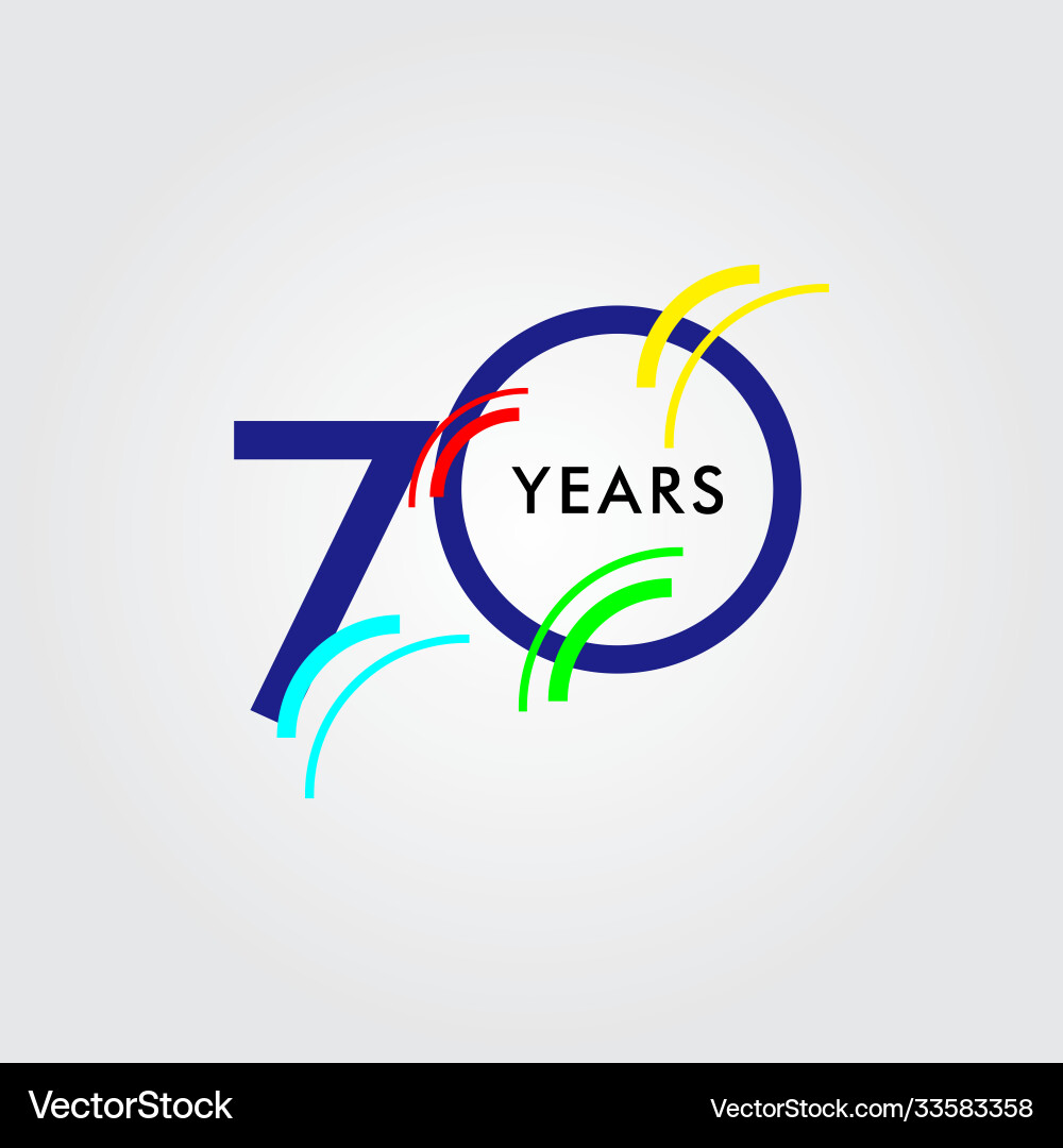 70 years anniversary celebration template design Vector Image