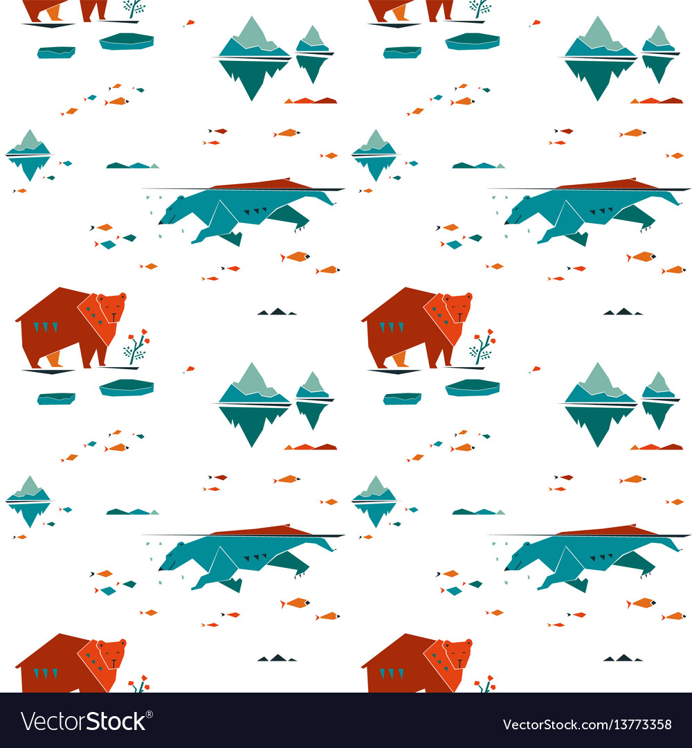 Bear seamless pattern Royalty Free Vector Image