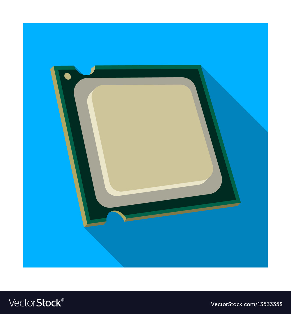 Central processing unit icon in flat style Vector Image
