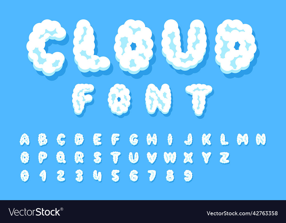 Cloud font Royalty Free Vector Image - VectorStock