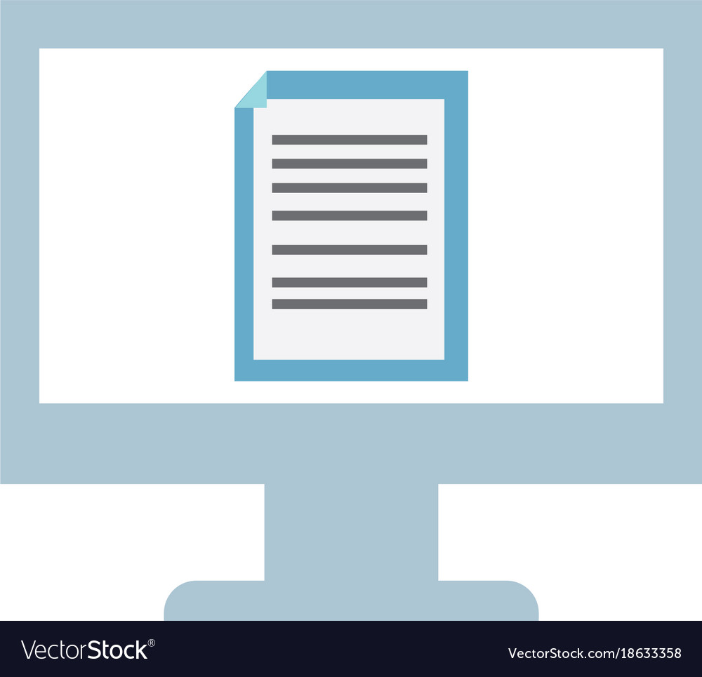 Electronic document information inside computer Vector Image