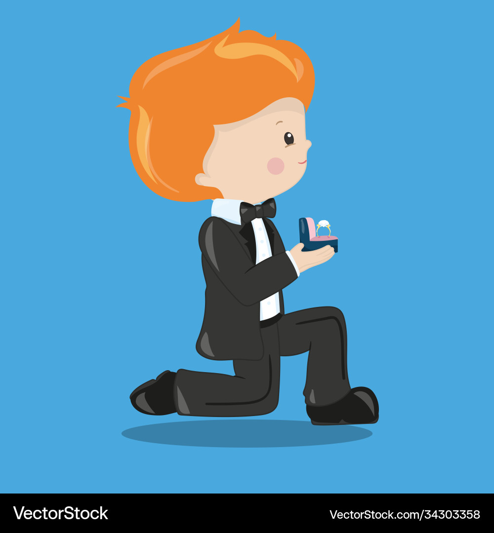 Groom orange propsal 31 Royalty Free Vector Image