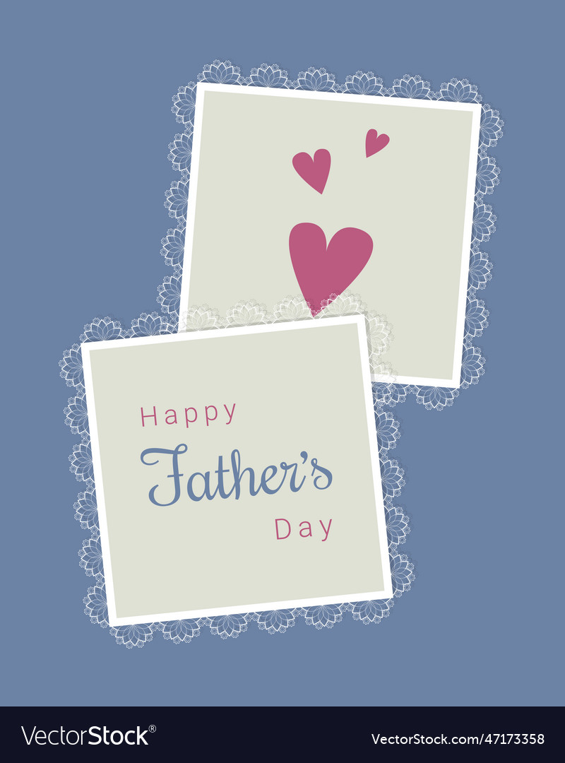 Happy fathers day greeting card blue color Vector Image