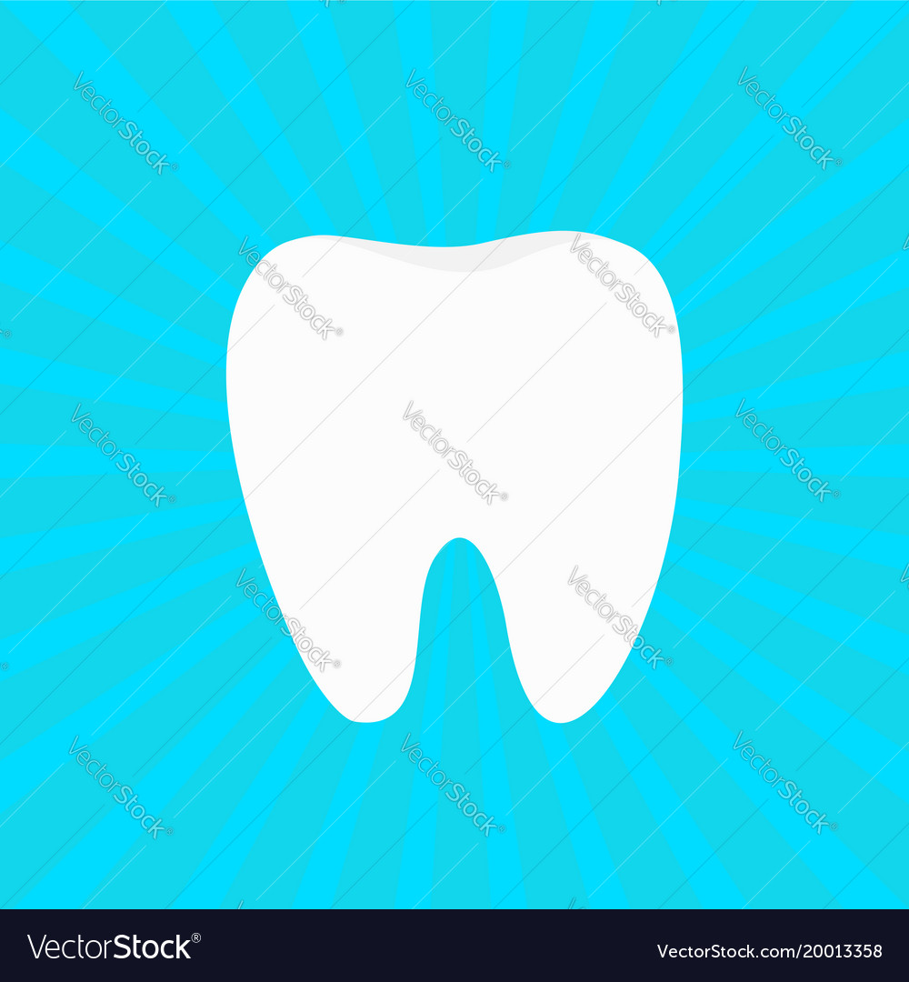 Healthy white tooth icon oral dental hygiene Vector Image