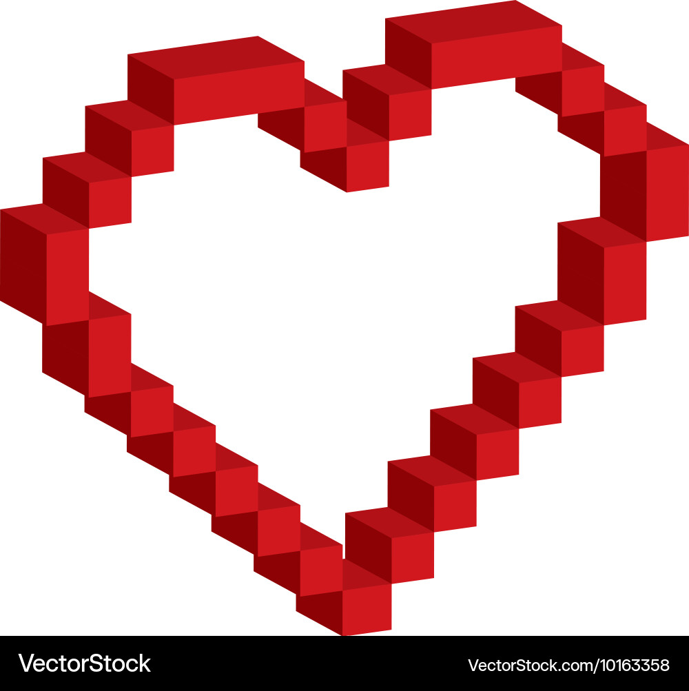 Heart pixel love romatic icon graphic Royalty Free Vector