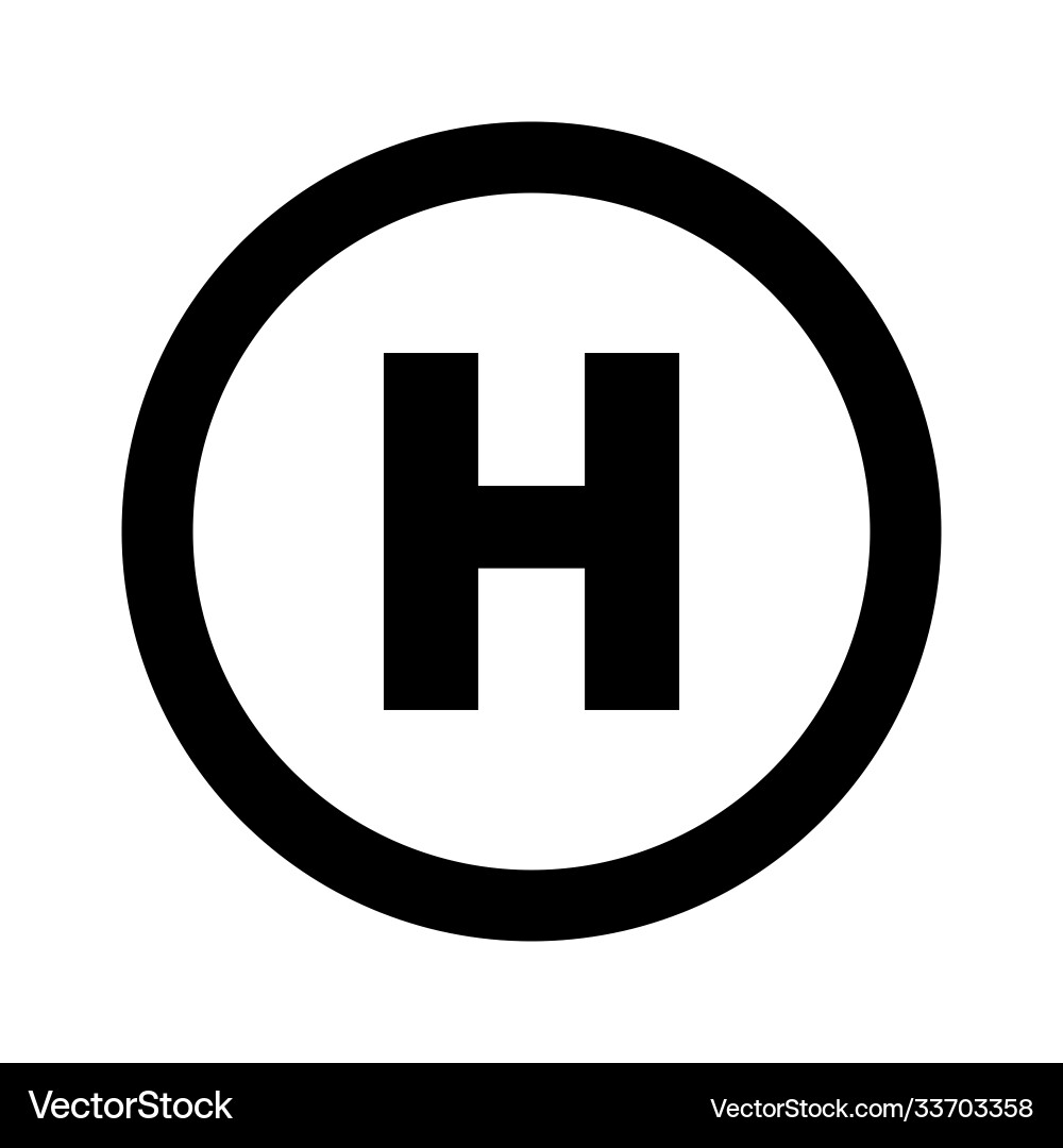 Helicopter parking spot icon on white background Vector Image