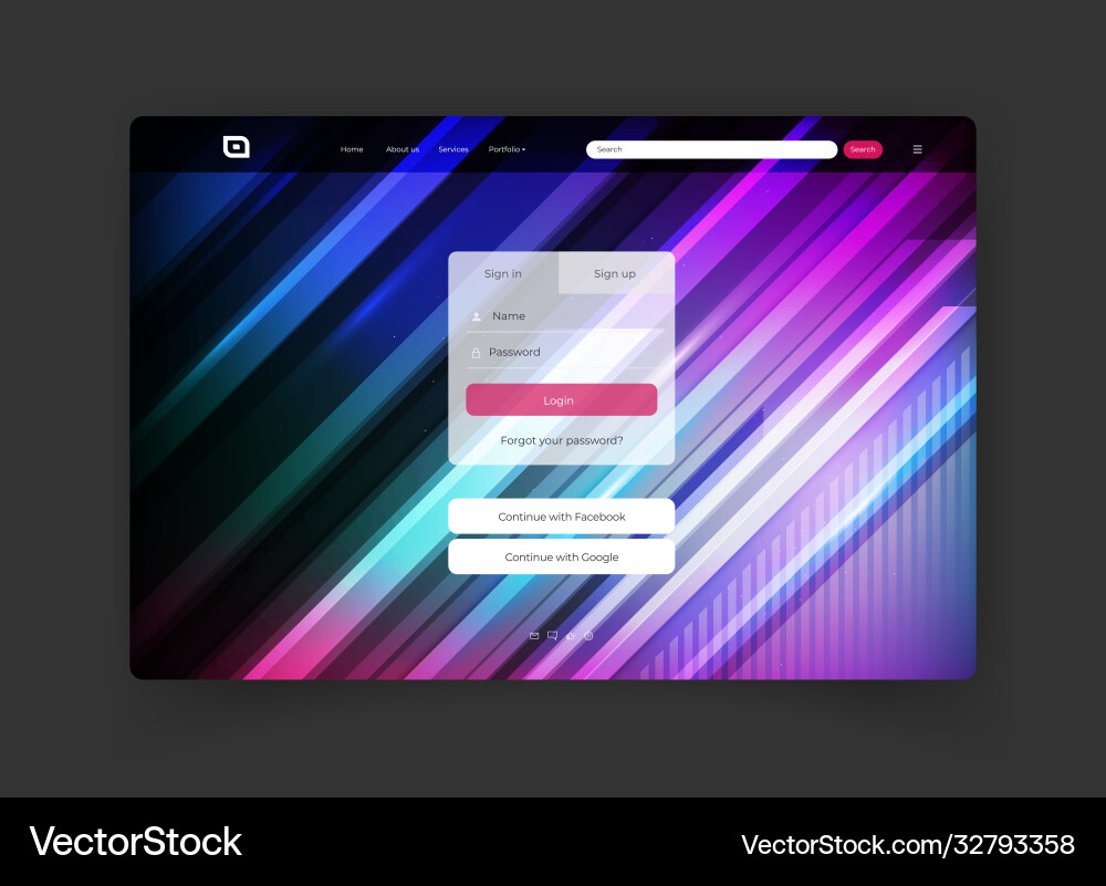 Modern colorful landing page Royalty Free Vector Image
