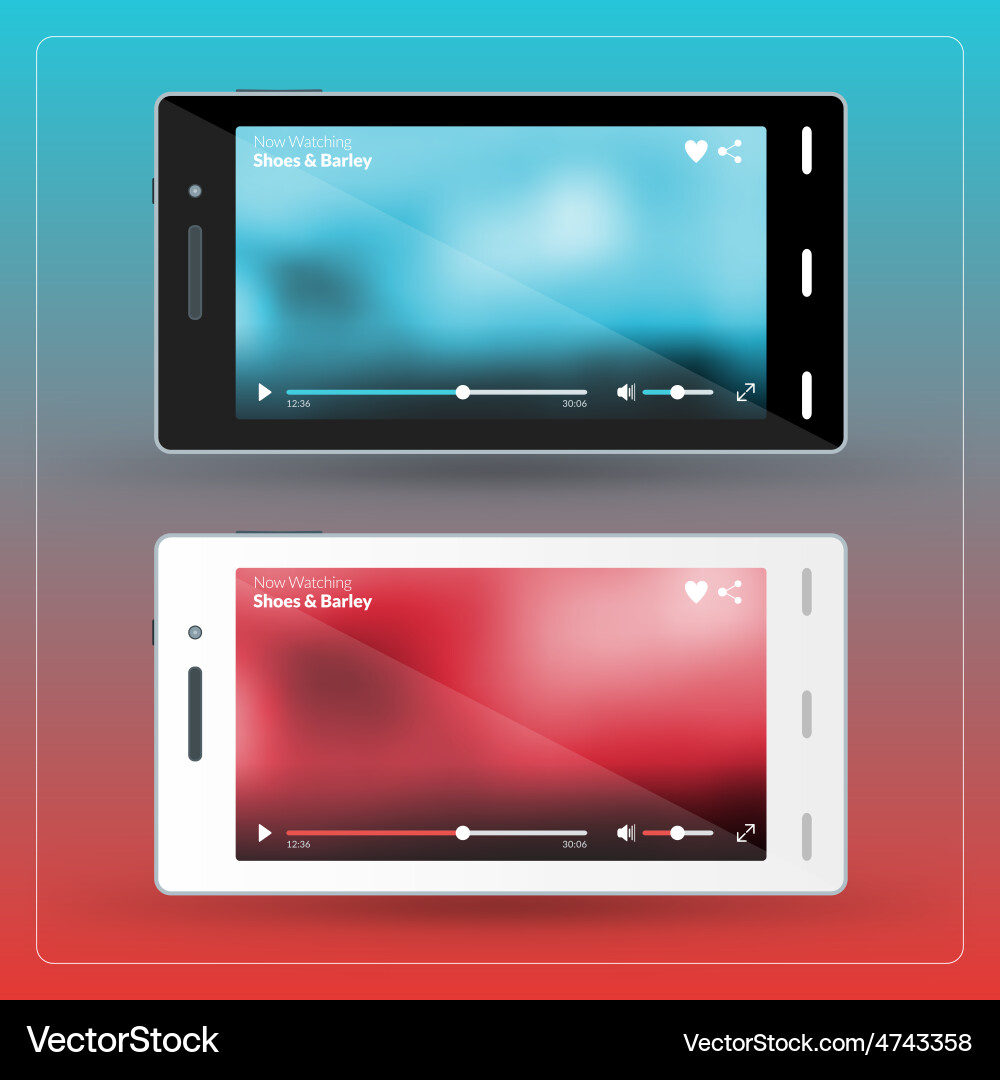 Modern smartphone with video player on the screen Vector Image