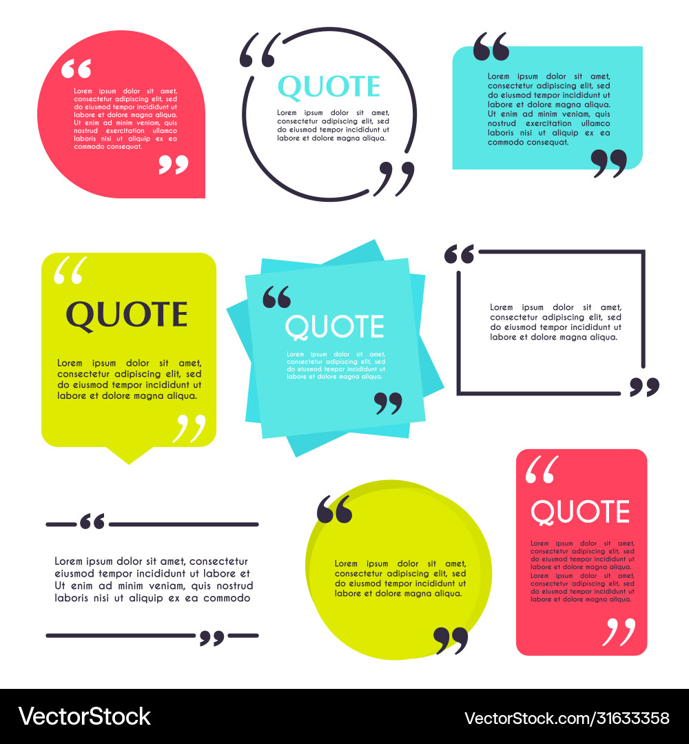 Quote blank template design elements circle Vector Image