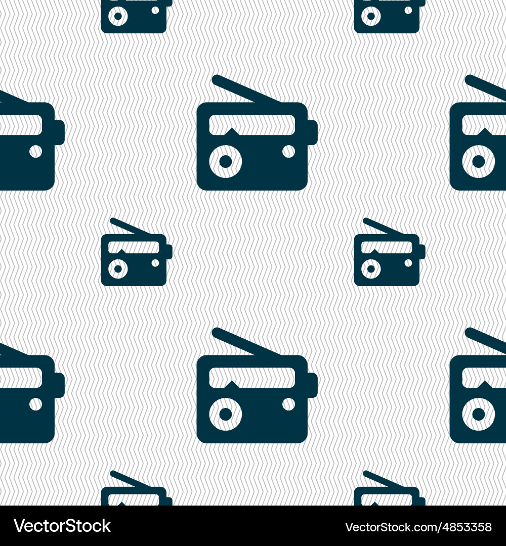 Retro radio icon sign seamless pattern Royalty Free Vector