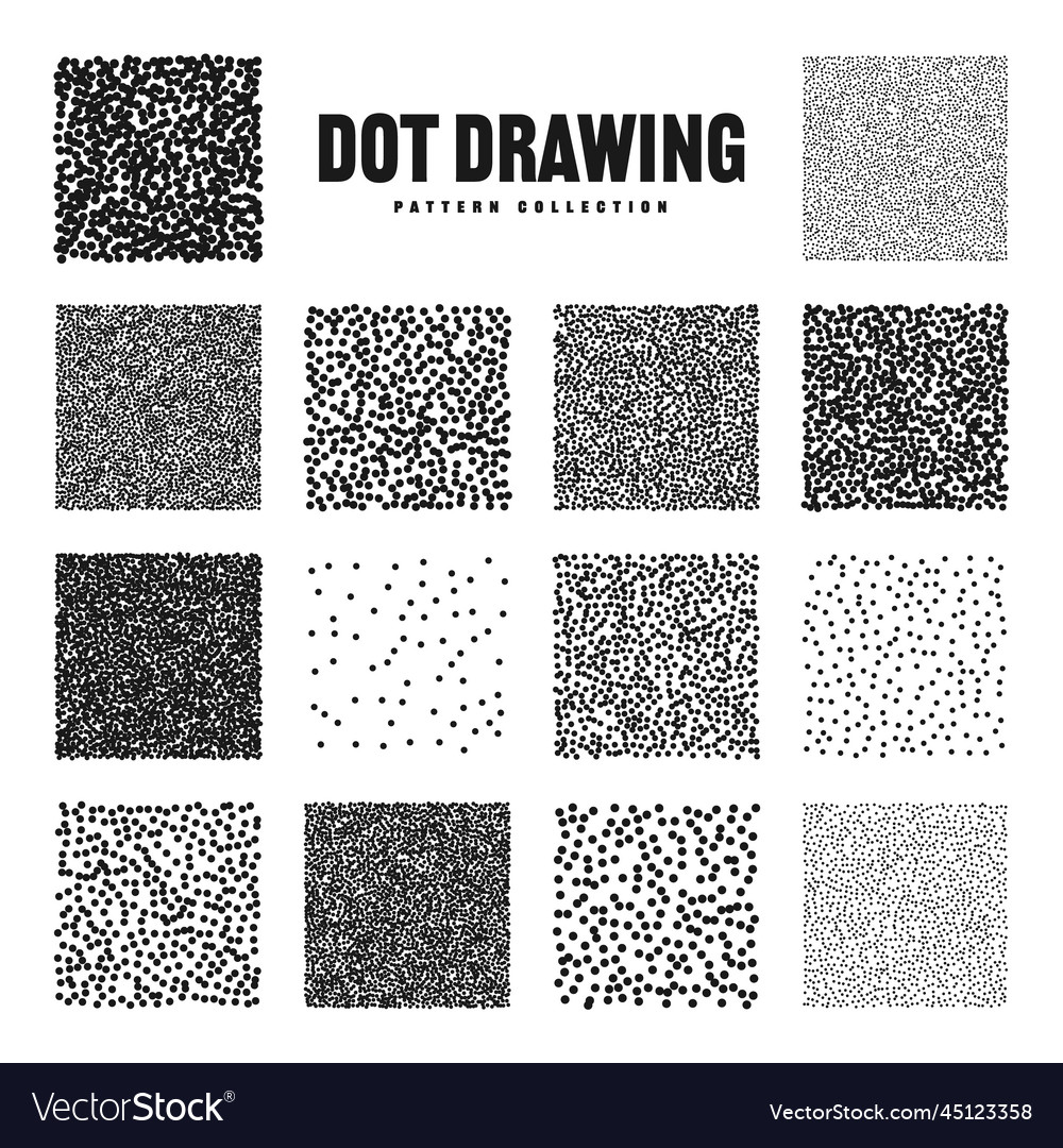 Square shaped dotted objects stipple elements Vector Image