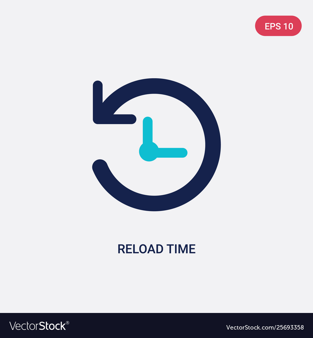 Two color reload time icon from arrows concept Vector Image