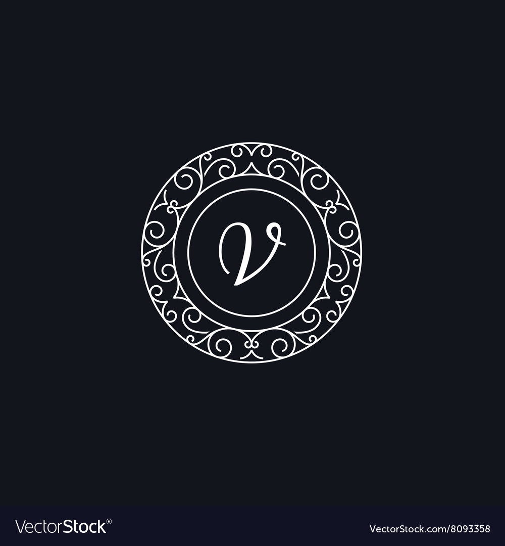 V monogram Frame template Royalty Free Vector Image
