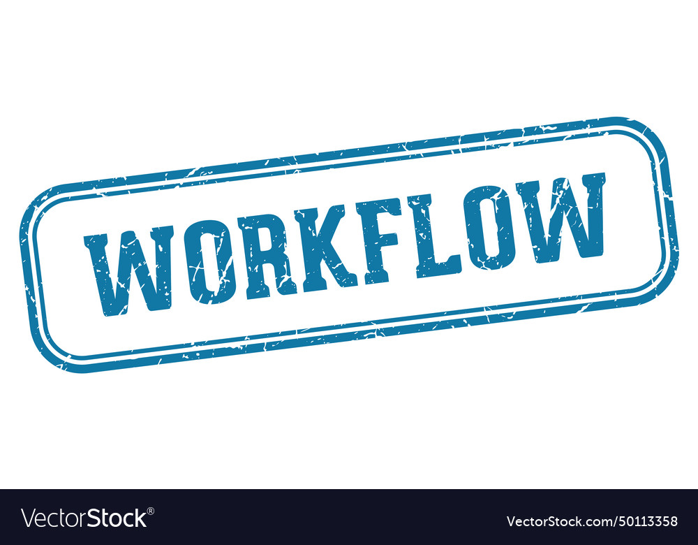 Workflow stamp workflow rectangular stamp on Vector Image