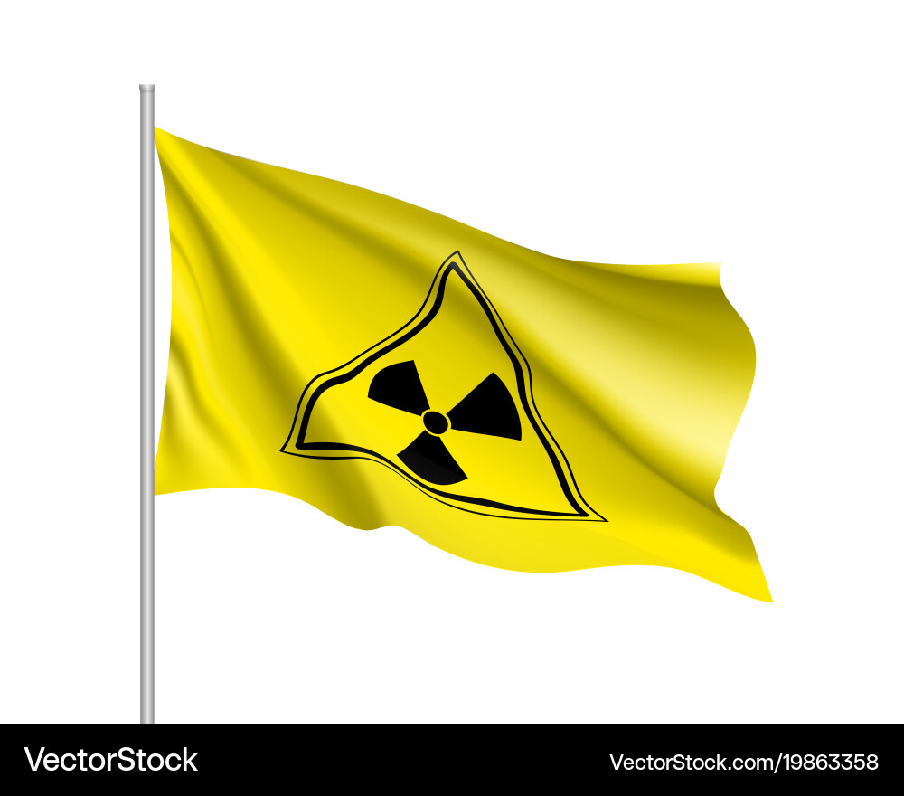 Yellow radiation sign triangle on Royalty Free Vector Image