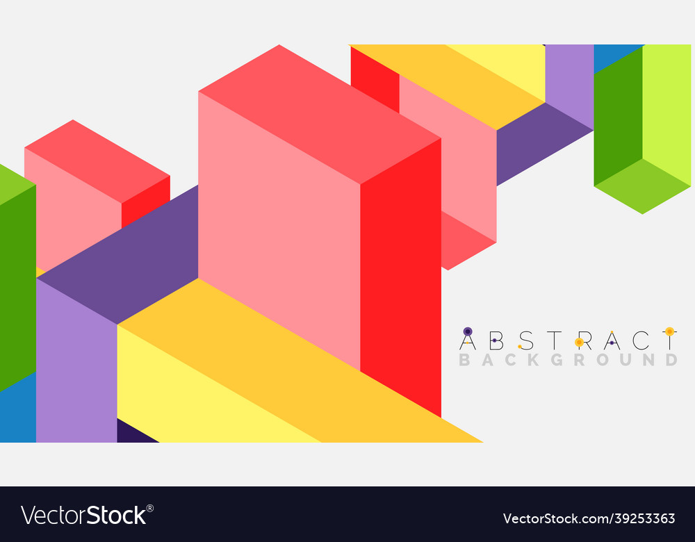 Abstract background 3d cubes cubic elements Vector Image