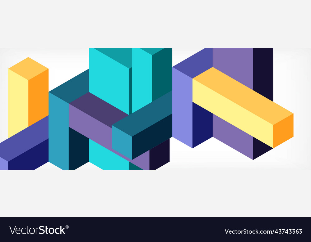 Abstract background 3d cubes cubic elements Vector Image