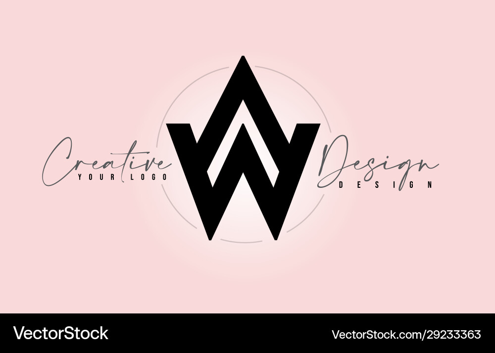 Aw letter design icon logo with letters one Vector Image