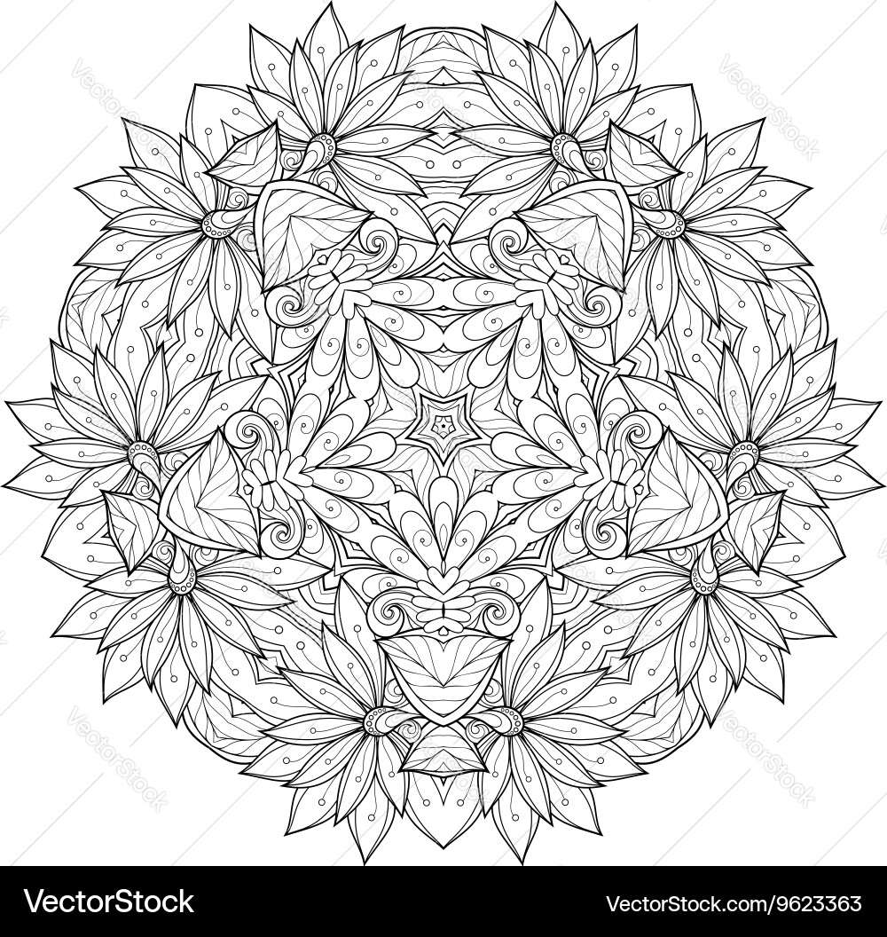 Beautiful deco monochrome contour star Royalty Free Vector