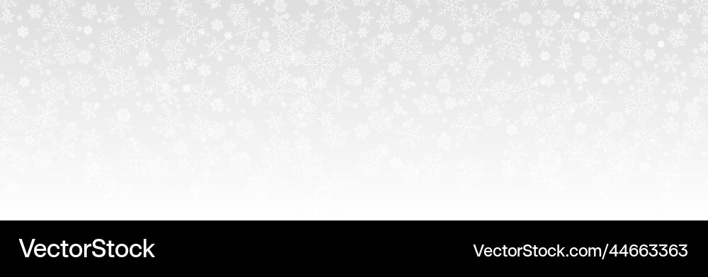 Christmas background white snowflakes on silver Vector Image