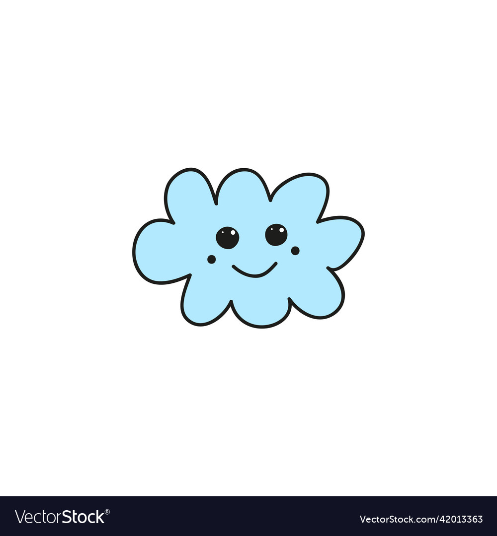 Doodle cloud character Royalty Free Vector Image