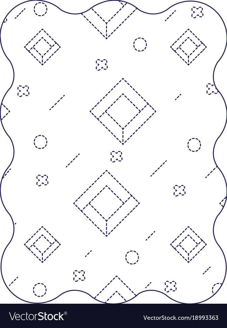 Dotted shape rectangle with geometric abstract Vector Image