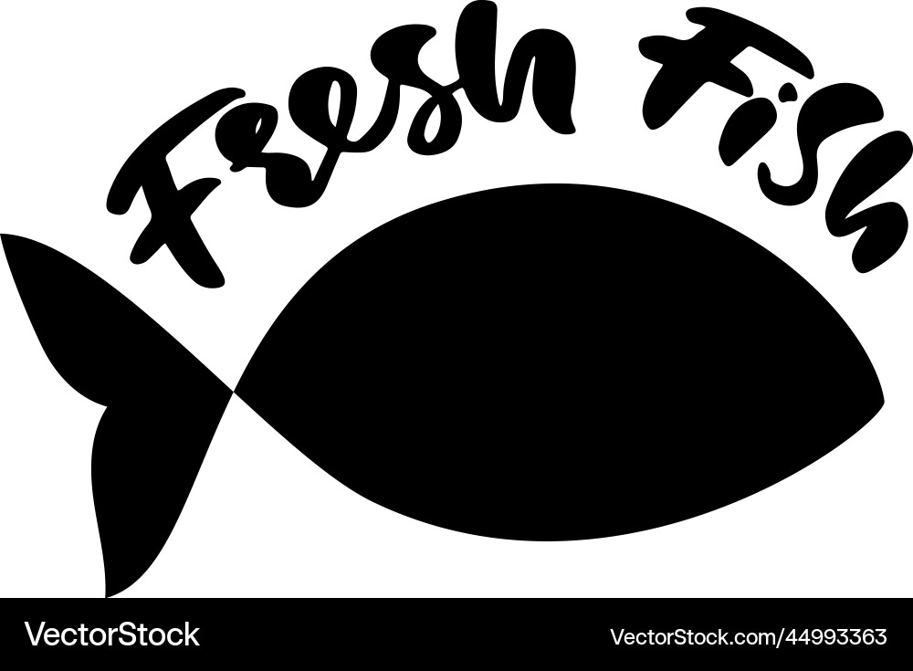Fresh fish dry brush grunge lettering Royalty Free Vector