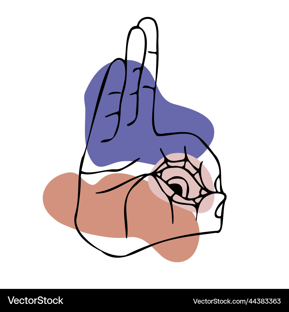 Ok hand gecture with magic eye on abstract spot Vector Image