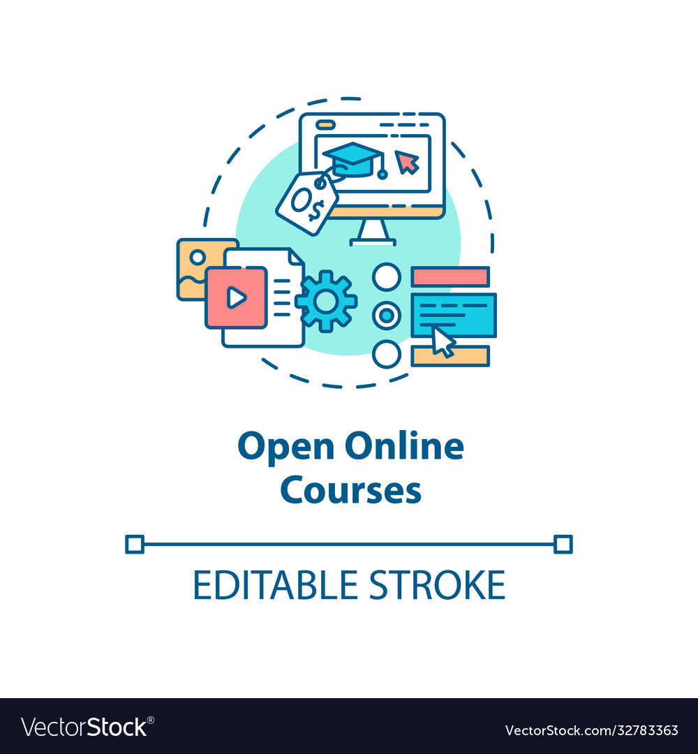 Open online courses concept icon Royalty Free Vector Image