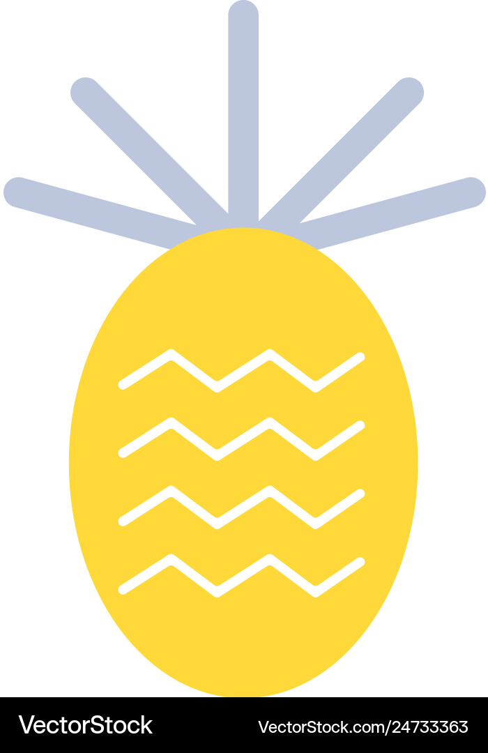 Pineapple flat on white Royalty Free Vector Image