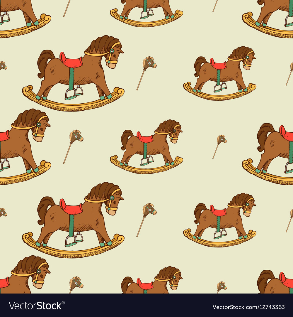 Rocking horse seamless pattern Royalty Free Vector Image Rocking horse seamless pattern Royalty Free Vector Image
