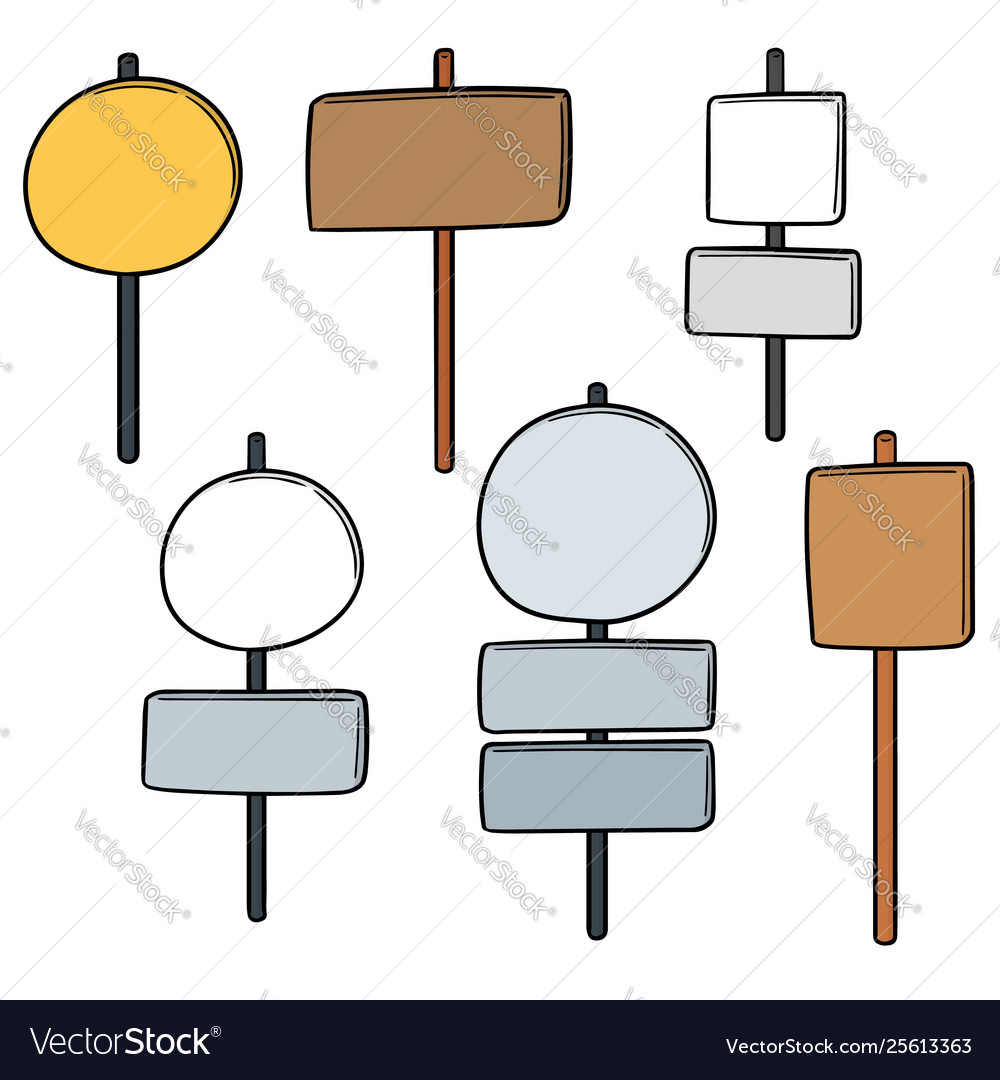 Set direction posts Royalty Free Vector Image - VectorStock