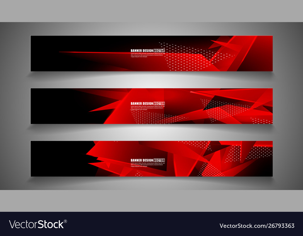Set triangle background light header banner Vector Image