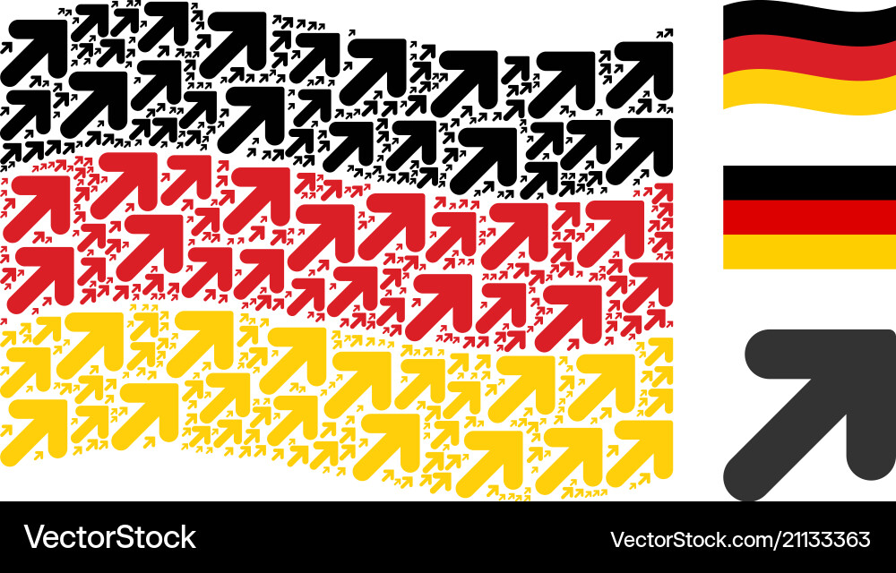 Waving germany flag pattern of arrow up right Vector Image