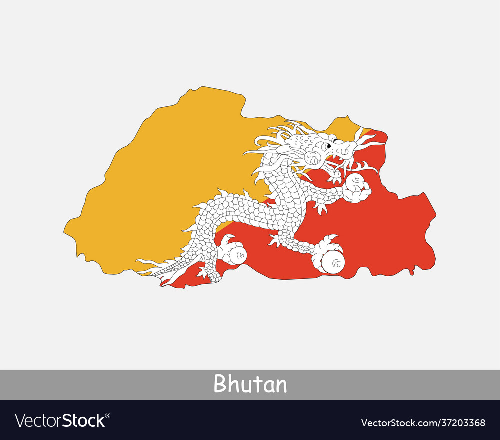 Bhutan map flag Royalty Free Vector Image - VectorStock