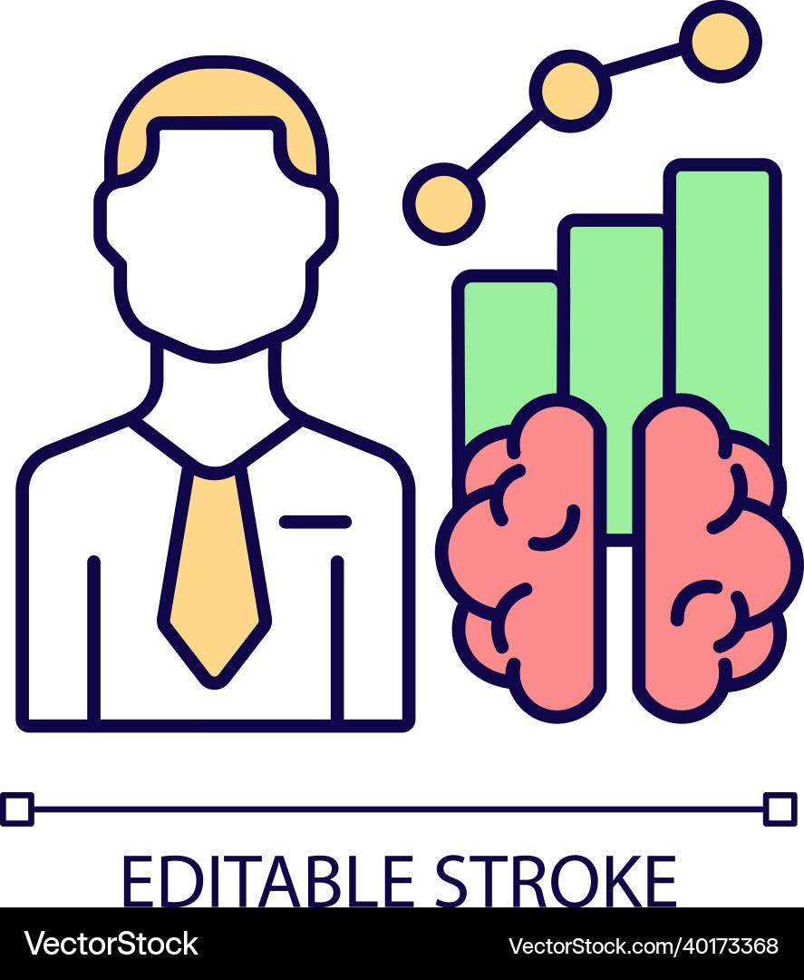 Business intelligence manager rgb color icon Vector Image