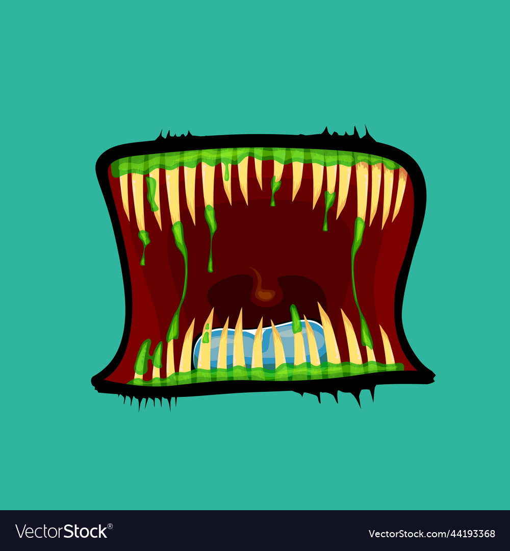 Cartoon funny zombie monster open mouth Royalty Free Vector