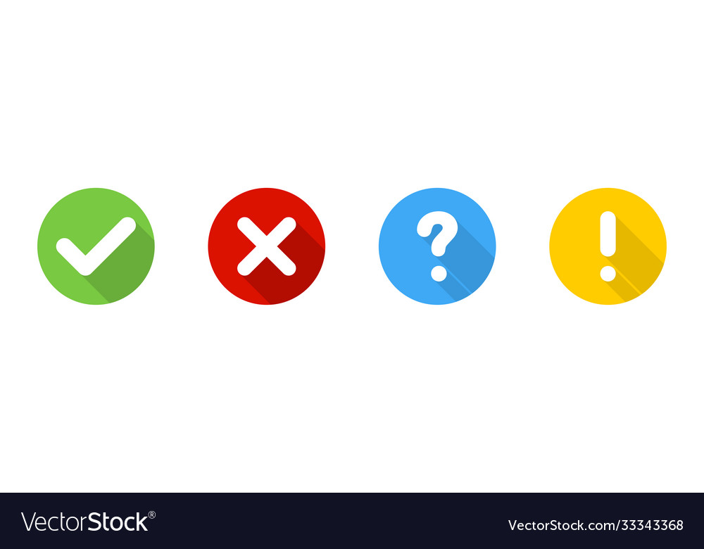 Check Mark And Cross With Question And Royalty Free Vector
