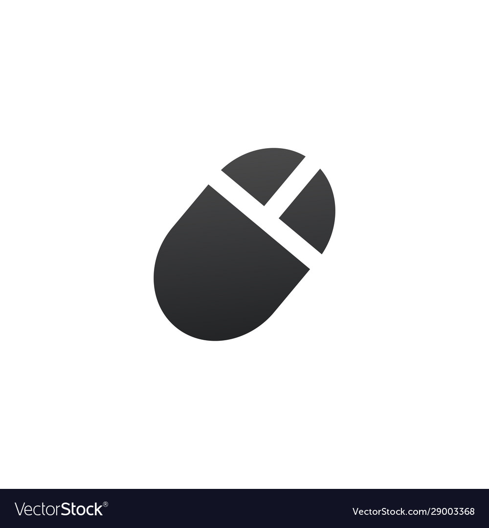 Computer mouse icon on round internet button Vector Image