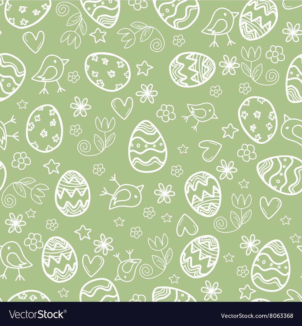 Doodle easter pattern Royalty Free Vector Image