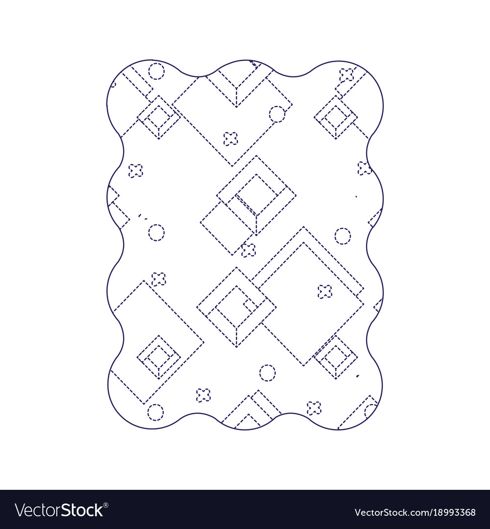 Dotted shape rectangle with geometric style Vector Image