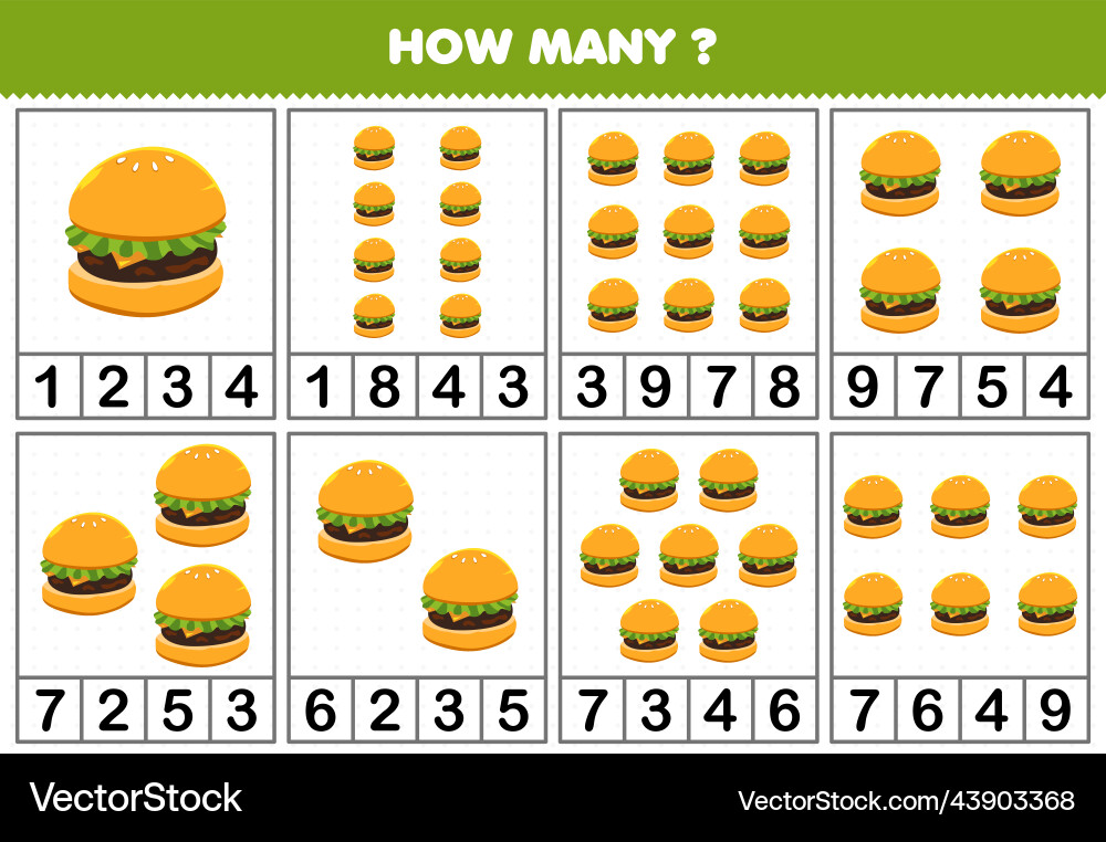 Education game for children counting how many Vector Image