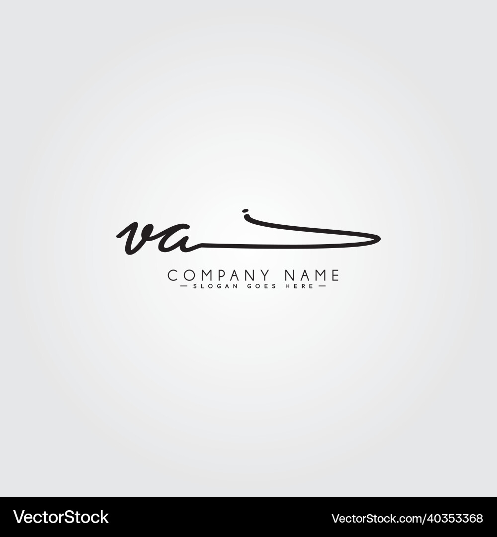 Initial letter va logo - handwritten signature Vector Image