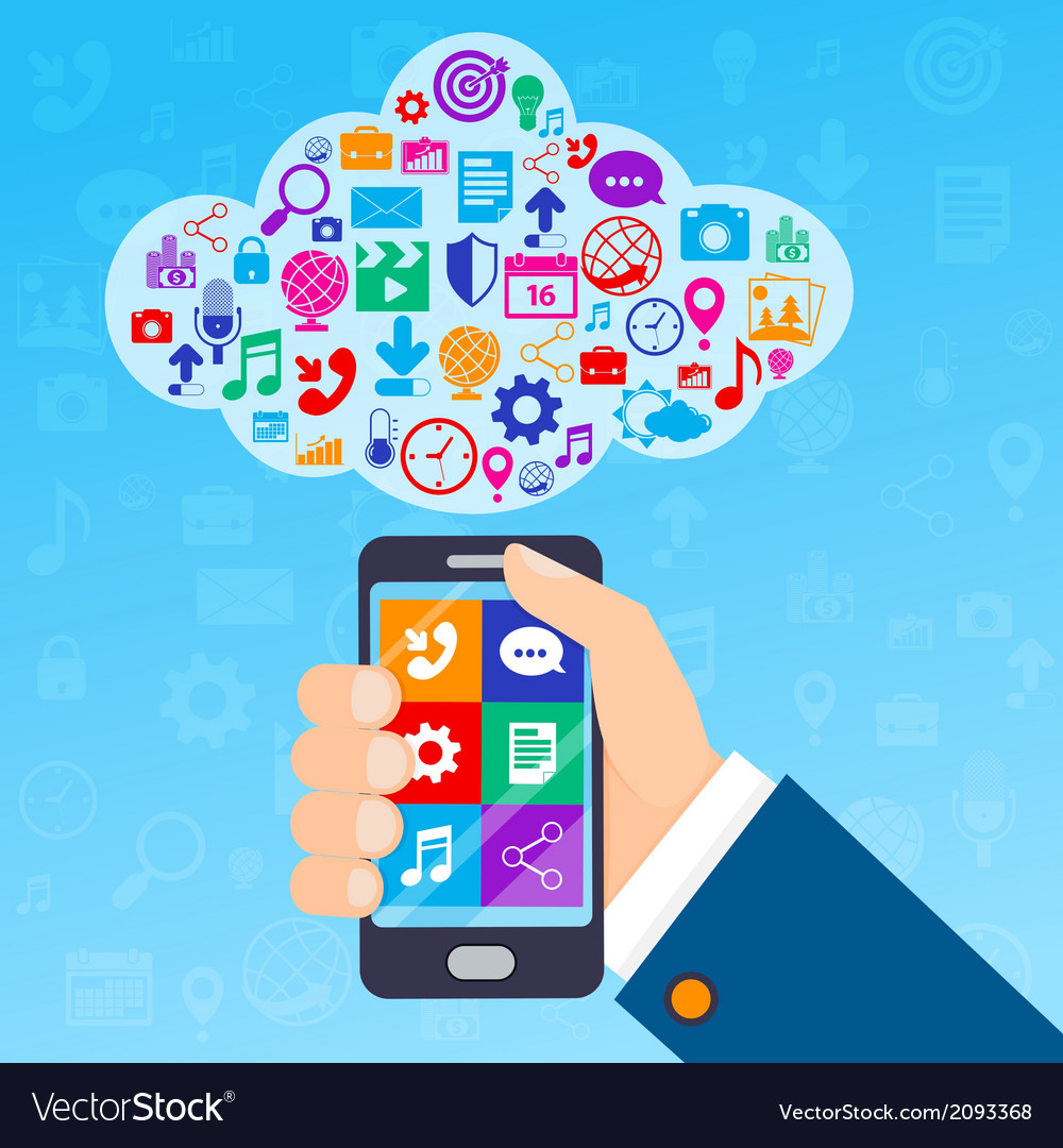 Mobile services cloud Royalty Free Vector Image